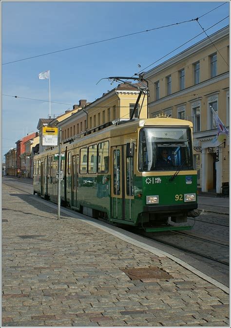 The Hsl Tram On The Service Line T3 By The Helsinki Main Station Rail