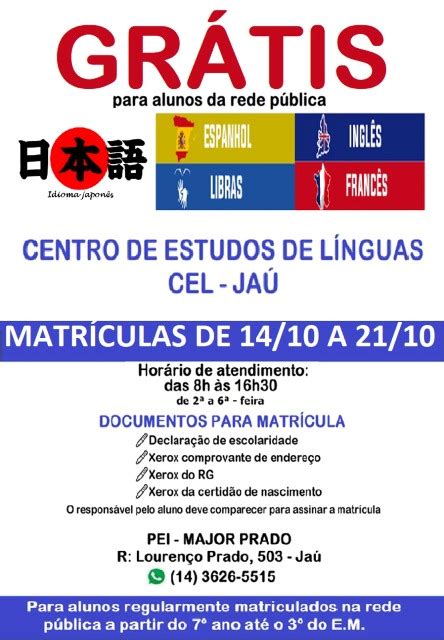 Matrículas Abertas Para Cursos Do Cel Novidade Para 2025 é O Curso De