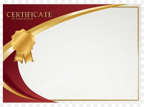 A Certificate With A Gold Ribbon And A Rosette On The Side Hd Png