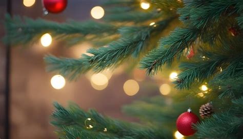 Premium Photo Closeup Of Pine Tree With Bokeh Light