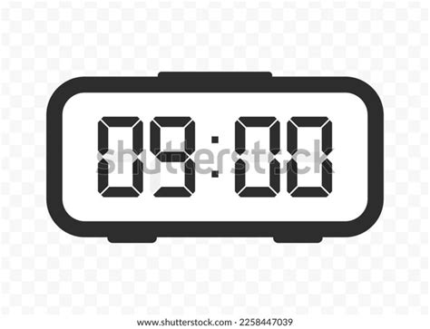 Vector Illustration Nine Oclock Digital Clock Stock Vector Royalty