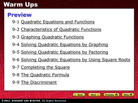 PPT Quadratic Equations And Functions Characteristics Of Quadratic Functions
