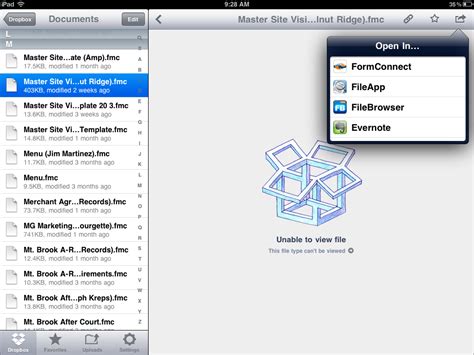 restore forms from dropbox to your ipad
