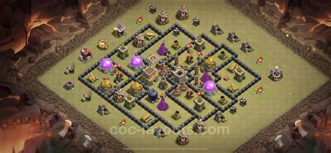 Best Anti 3 Stars War Base Th8 With Link Anti Air Dragon Town Hall