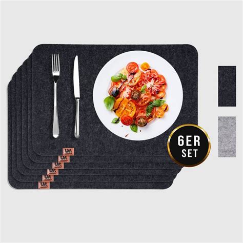 Platzset Rutschfeste Tischset Abwaschbar Aus Filz 6er Set Montegoni