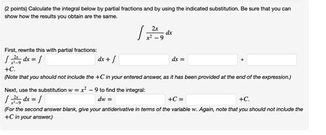 Solved Points Calculate The Integral Below By Partial Chegg