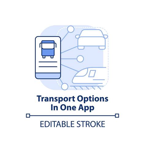 Transport Options In One App Light Blue Concept Icon Mobile Application Maas Perk Abstract