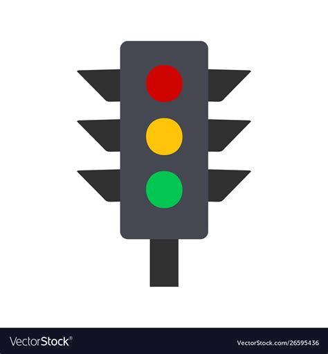 Traffic Signal Flat Multi Color Royalty Free Vector Image