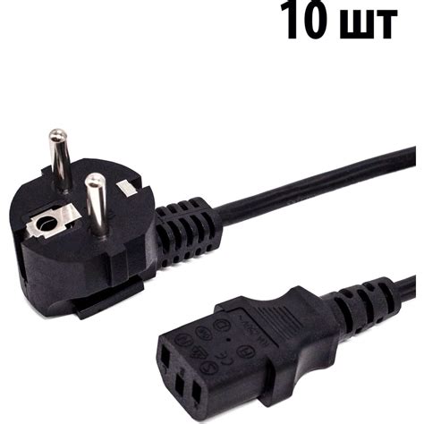 Комплект кабелей питания Filum ПВС-АП 3x0.75 CEE 7/7(Schuko) угловая ...