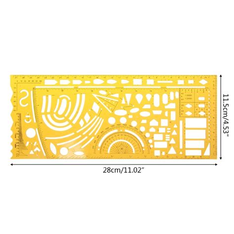 Durable K Resin Military Drawing Template Drafting Ruler Stencil Measuring Tool Bd