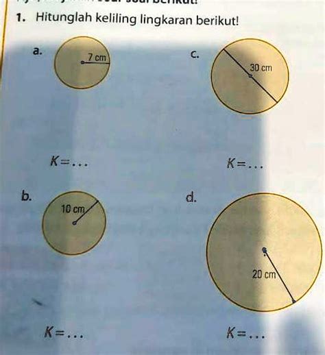 SOLVED Menentukan Keliling Lingkaran Pada Gambar Berikut Ini Dan Cara