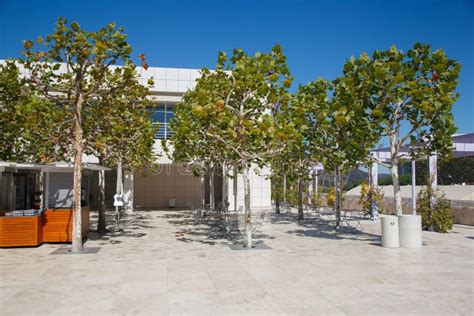 Detail Of The Modern Architecture Of The Getty Famous Modern Art Museum