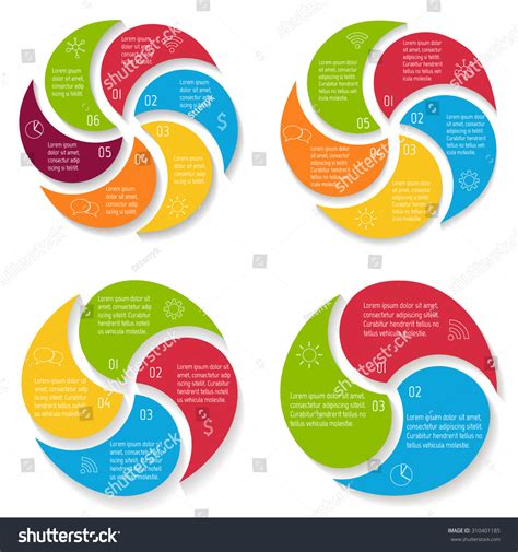 Big Set Round Infographic Diagrams Circular Stock Vector Royalty Free