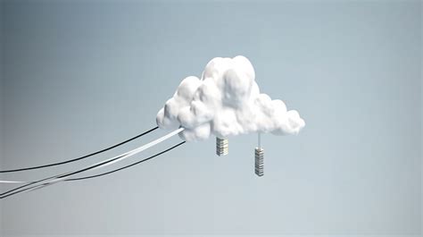 Upload Cloud Data Storage Technology Concept 3d White With Uploading Progress Bar And Cable