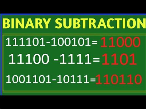 How To Subtract Binary Numbers ||Binary Subtraction - YouTube