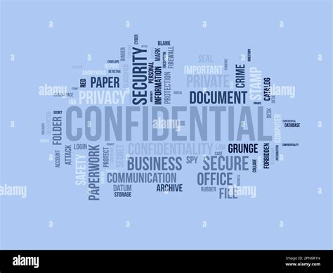 Word Cloud Background Concept For Confidential Secret Information