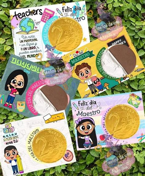Kit Tarjetas Porta Monedas De Chocolate Feliz D A Del Maestro