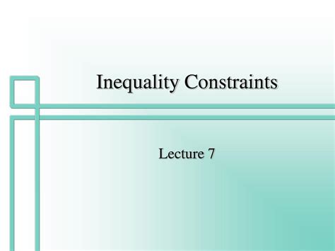 Ppt Inequality Constraints Powerpoint Presentation Free Download
