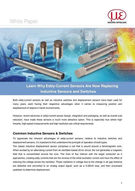 White Paper: Learn Why Eddy-Current Sensors Are Now Replacing Inductive Sensors and Switches