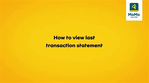 How To View Last Transaction Statement Youtube