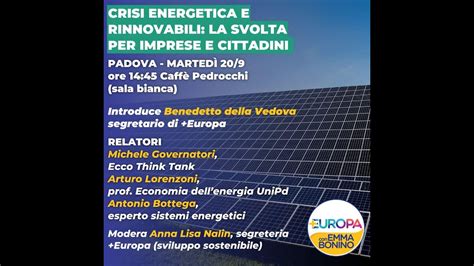 Crisi Energetica E Rinnovabili La Svolta Per Imprese E Cittadini YouTube