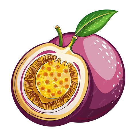 Fresh Passion Fruit Vector Artwork Premium Ai Generated Vector