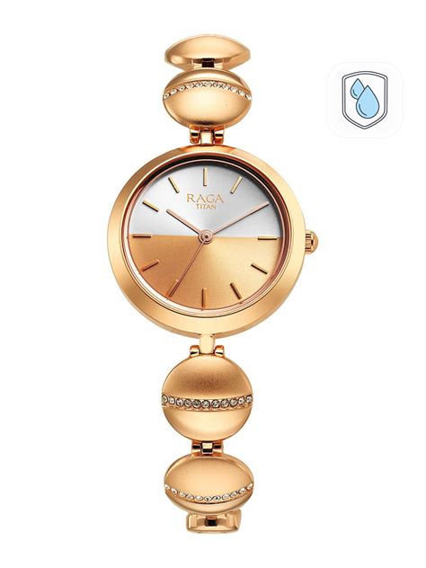 Buy Titan Women Silver Toned Brass Dial And Rose Gold Toned Stainless