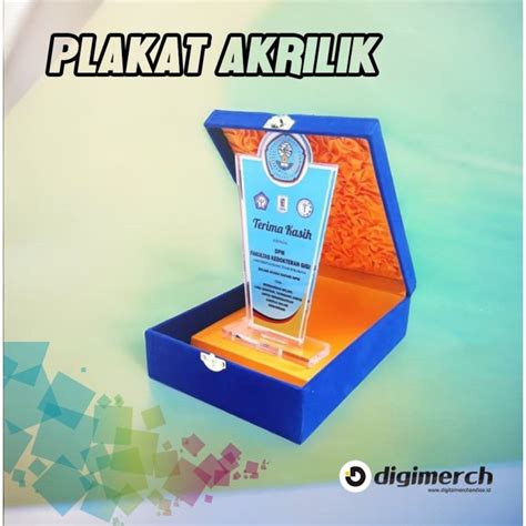 Jual Plakat Akrilik Custom Tebal 5mm UV Print Piagam Plakat Akrilik