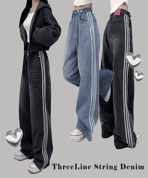 신상세일 삼선 스트링 데님 Pt 3단 버클 버튼 흑청 중청 와이드 조거 라인 청바지 데님팬츠 와이드팬츠 와이드데님 조거데님 와이드청바지 조거청바지 흑청바지 중청바지 에이블리