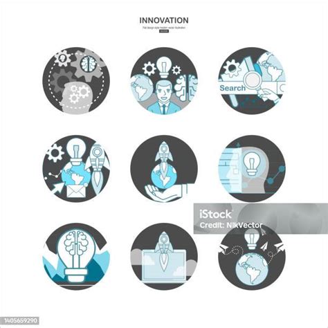 Konsep Inovasi Ide Kreatif Abstrak Infografisilustrasi Vektor Ilustrasi