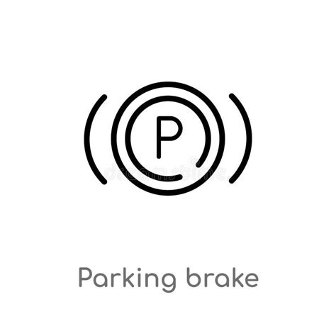 Parking Brake Outline Vector Icon Thin Line Black Parking Brake Icon