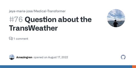 Question About The Transweather Issue Jeya Maria Jose Medical