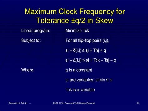 Elec Advanced Vlsi Design Spring Clock Skew Problem Ppt
