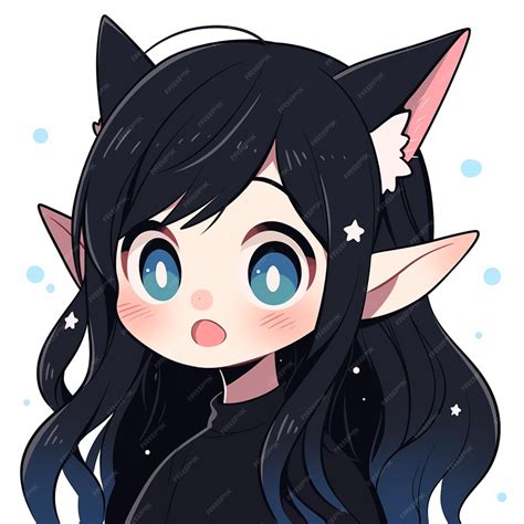 Premium Photo Anime Girl With Long Black Hair And Blue Eyes Wearing A