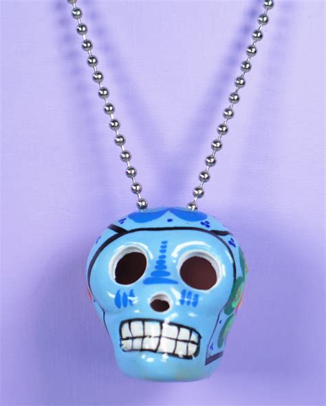 Day Of The Dead Blue Skull On Chain Eye4art Functional Art For The
