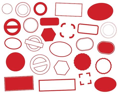 Premium Vector Stamps Frames Vector Icon Shape Set Stamp Grunge Ink Rubber Labels Sign