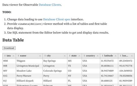Database Viewer Taras Novak Observable
