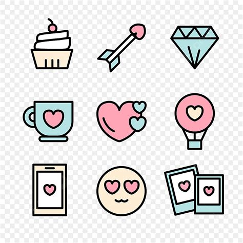 Valentine Cute Icon Pack Cute Icon Icon Illustration Png And Vector