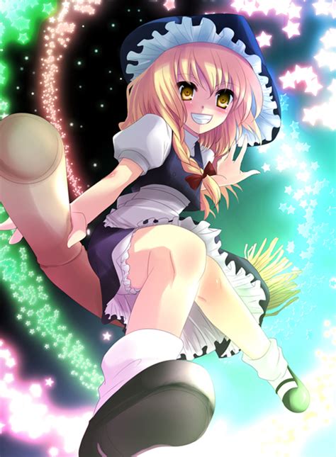 Safebooru 1girl Blonde Hair Bloomers Blush Body Blush Broom Broom
