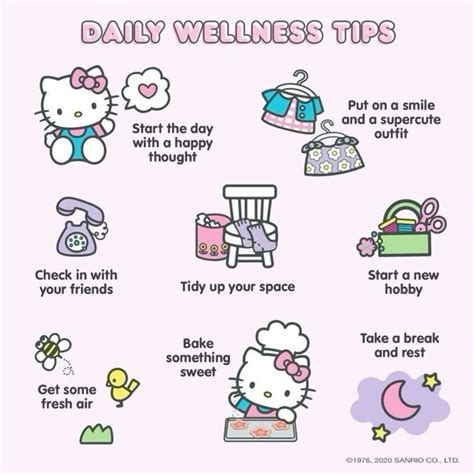Hello Kitty Wellness Hello Kitty Happy Thoughts Self Care Activities