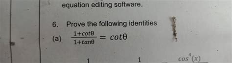 Can Anyone Solve This Trig To Identity With Working Rmaths
