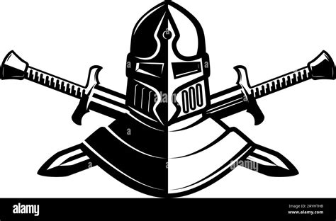 Knight Helmet With Crossed Swords Warrior Helmet With Swords Design
