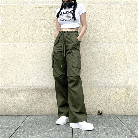 영상있음😎💫인생카고💜힙한핏 빅사이즈 봄 여름 가을 스트릿 일자 롱 면 카고 건빵 바지 와이드 스트링 팬츠 에이블리