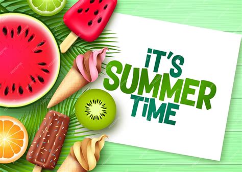 Premium Vector | Summer time vector template design Its summer time text in white frame space ...