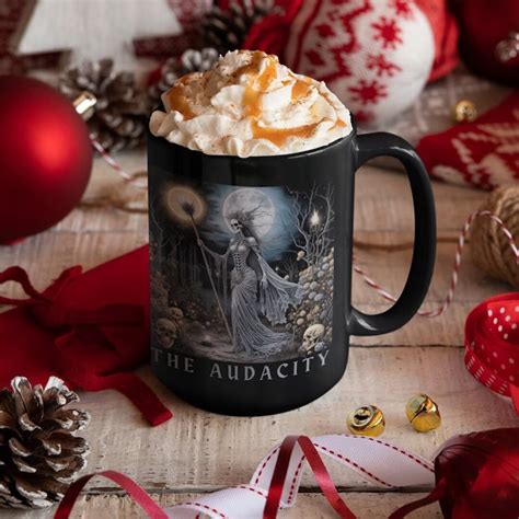 The Audacity Mug The Audacity Tarot Card Mug Whimsigoth Skeleton Queen