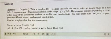 Solved Question 3 Problem 3 10 Points Write A Complete C