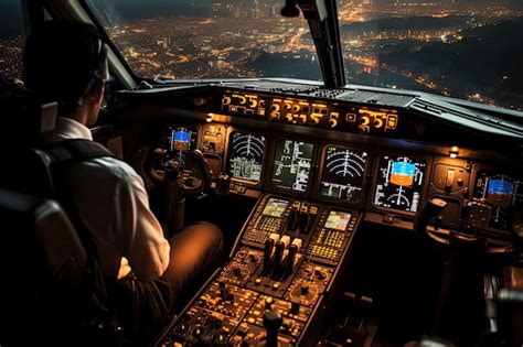 Premium Photo View From The Cockpit As An Airplane Descends For Landing