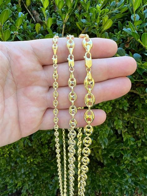 14k Hollow Real Yellow Gold Puffed Mariner Gucci Link Chain 5 9mm Thick