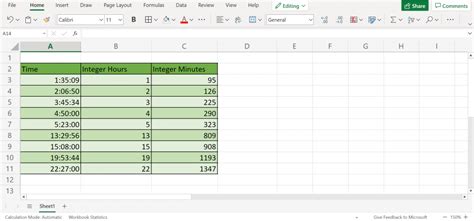 How To Convert Time To Integer Hours Or Minutes In Excel
