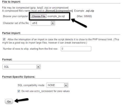 Restore Database Via Phpmyadming Joomla Tutorials Fastcomet